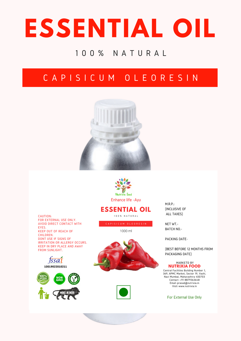 CAPSICUM OLEORESIN Oil - 1 Liter - Nutrixia Food – everAyu